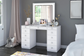 Tresanti Alexandra Double Pedestal Vanity Table with LED Lighted Mirro ...