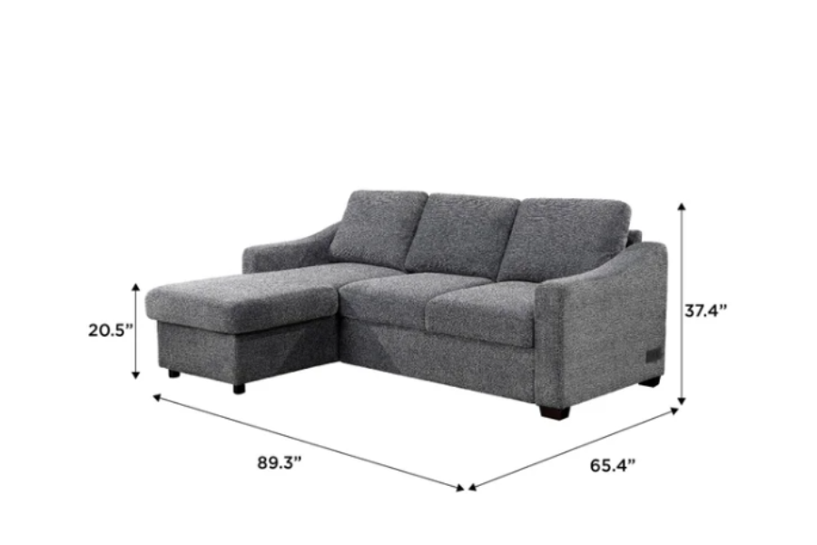 Coddle Aria Fabric Sleeper Sofa with Reversible Chaise Floor Model ...