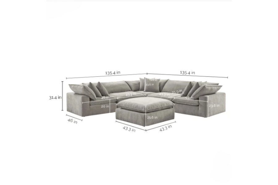Sereen 6-piece Fabric Modular – Venini Furniture